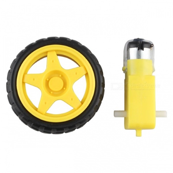 Plastic Tire Wheel With DC 3-6v Gear Motor For Arduino Smart Car